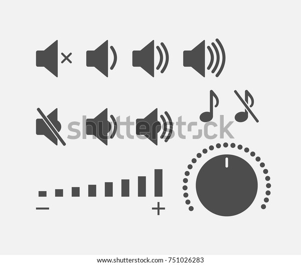 Digital Sound Controller Icons Collection Volume Stock Vector (Royalty ...
