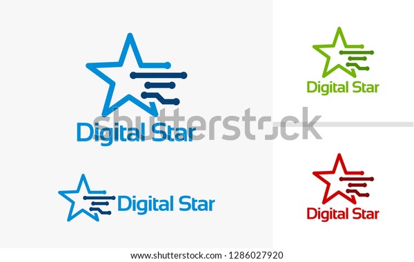 Digital Star Logo Designs Fast Star Stock Vector (Royalty Free ...