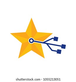 Digital Star Logo Icon Design Stock Vector (Royalty Free) 1055213051 ...