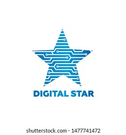 Digital Star Logo Template Design Vector Stock Vector (Royalty Free ...