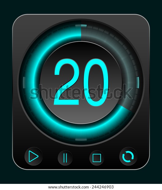 Digital Stopwatch Set Timers Various Indications Stock Vector (Royalty ...