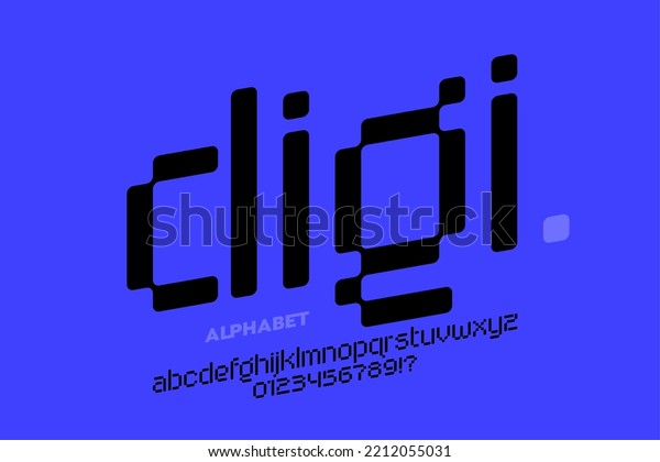 Digital Style Font Design Alphabet Letters Stock Vector (Royalty Free ...
