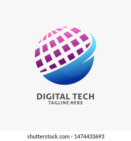 Digital Tech Logo Design Inspiration Stock Vector (Royalty Free ...
