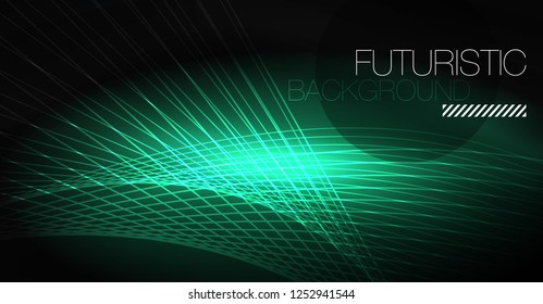Digital Technology Abstract Background Neon Geometric Stock Vector ...