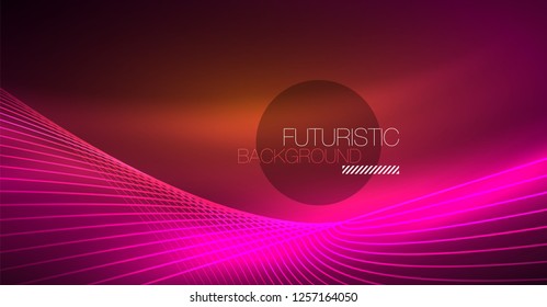Digital Technology Abstract Background Neon Geometric Stock Vector ...