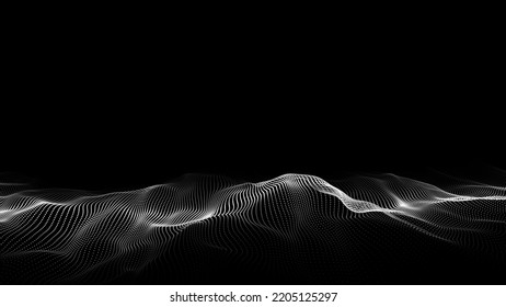 Digital Technology Black Wave Dark Cyberspace Stock Vector (Royalty ...