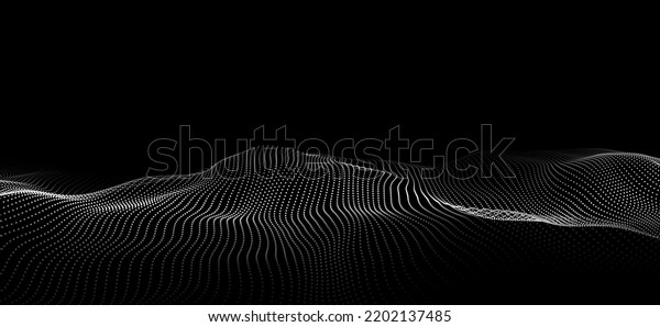 Digital Technology Black Wave Dark Cyberspace Stock Vector (Royalty ...