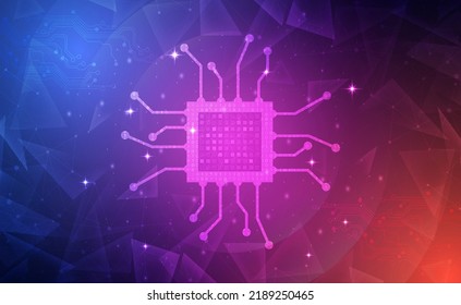 Digital Technology Electronic Chip Banner Pink Stock Vector (Royalty ...