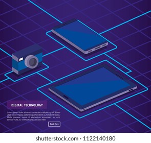 Digital Technology Isometrics Icons Stock Vector (Royalty Free ...