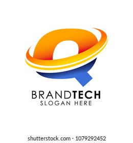Digital Technology Letter Q Logo Web Stock Vector (Royalty Free ...