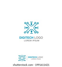 Digital Technology Logo Modern Vector Stock Vector (Royalty Free ...