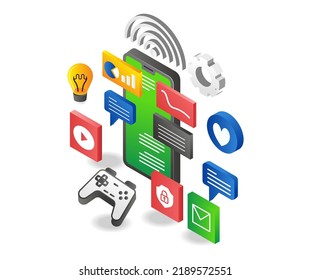 Digital Technology Transformation Smartphone Application Stock Vector ...