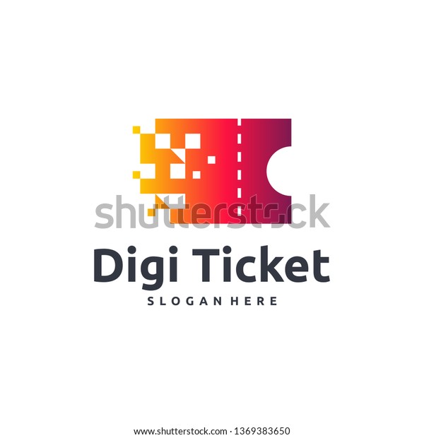 Digital Ticket Logo Designs Concept Vector Stock Vector (Royalty Free ...