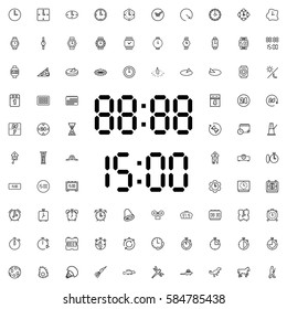 Digital Time Icon Illustration Isolated Vector Stock Vector (Royalty ...