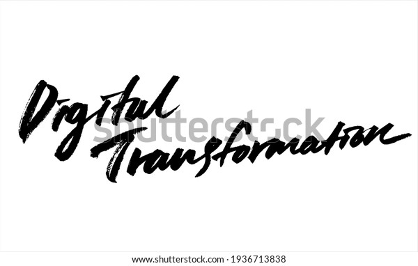 Digital Transformation Calligraphy Typography Hand Write Stock Vector ...