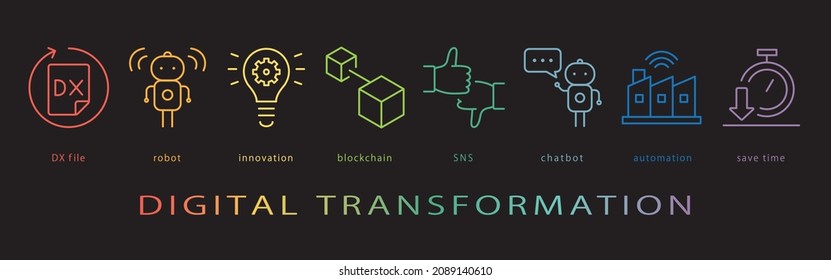 Digital Transformation Vector Icon Set Neon Stock Vector (Royalty Free ... Digital Transformation Vector Icon Set Neon Stock Vector (Royalty Free ...