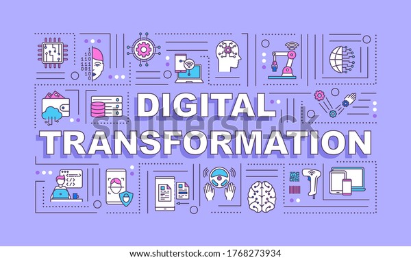 Digital Transformation Word Concepts Banner Integration Stock Vector ...