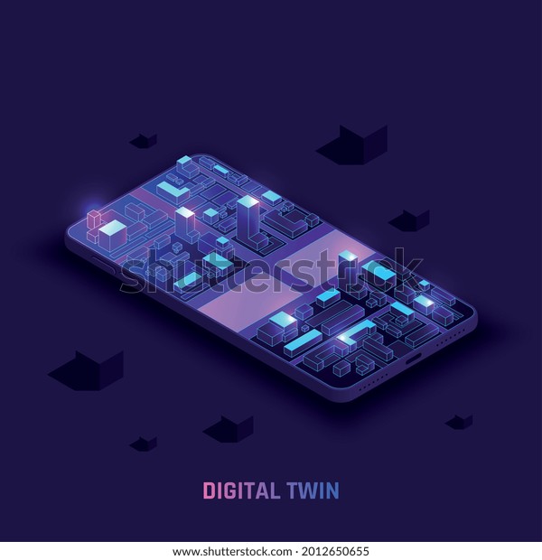 Digital Twin Technology Smart City Infrastructure Stock Vector (Royalty Free) 2012650655