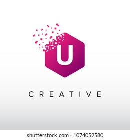 Digital U Letter Letter U Design Stock Vector (Royalty Free) 1074052580 ...