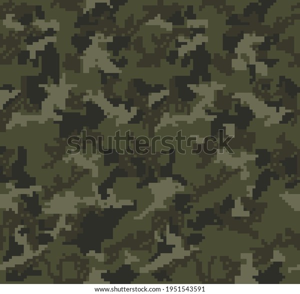 Digital Vector Camouflage Pixel Military Texture: เวกเตอร์สต็อก (ปลอด ...