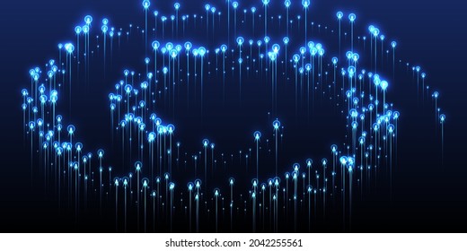 Digital Vertical Line Beams Data Flows Stock Vector (Royalty Free ...