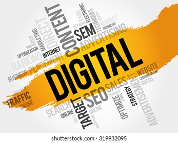 Digital Word Cloud Business Concept Stock Vector (Royalty Free ...