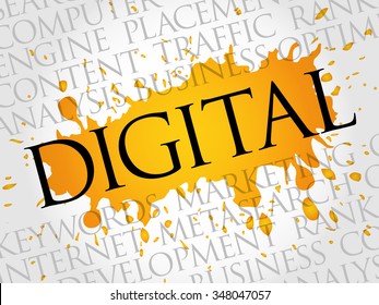 Digital Word Cloud Business Concept Stock Vector (Royalty Free ...