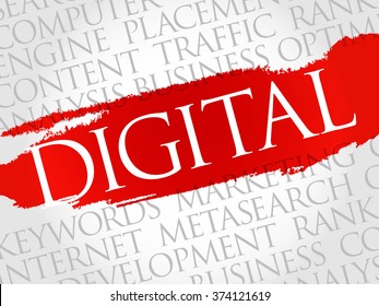 Digital Word Cloud Business Concept Stock Illustration 436482043 ...