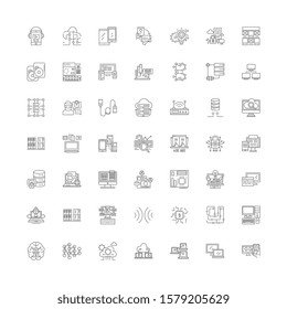 Digital Work Linear Icons Signs Symbols Stock Vector (Royalty Free ...