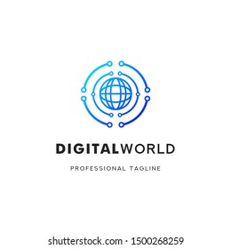 Digital World Vector Business Logo Template Stock Vector (Royalty Free ...