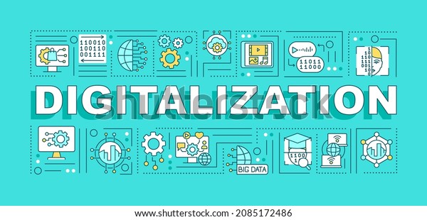 Digitalization Word Concepts Banner Modern Technology: เวกเตอร์สต็อก ...