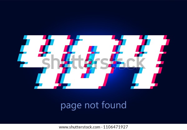 Digits 404 Glitch On Dark Background Stock Vector (Royalty Free ...