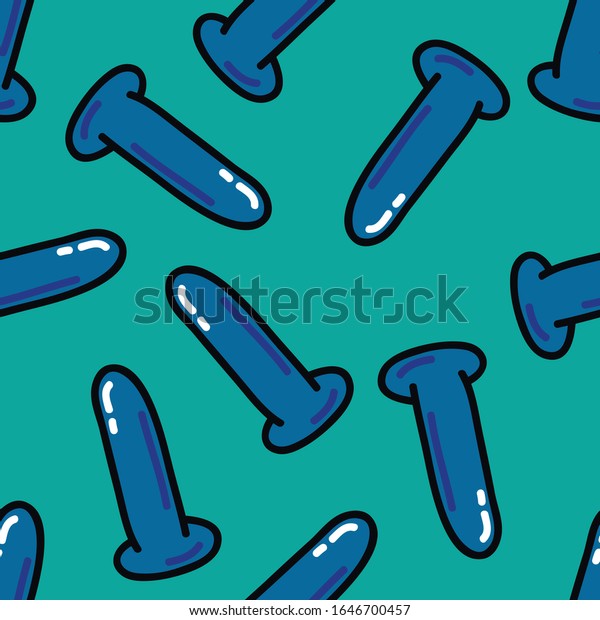 Dildo Sex Toy Seamless Doodle Pattern Stock Vector Royalty Free