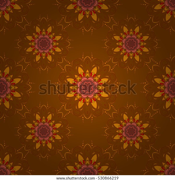 Dim Orange Background Mandalas Flowers Vector: เวกเตอร์สต็อก (ปลอดค่า ...