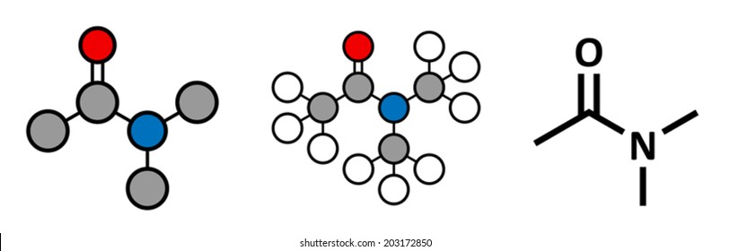 Dimethylacetamide Dmac Chemical Solvent Molecule Stylized Stock Vector ...