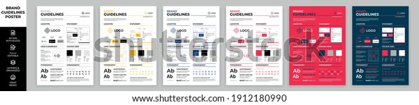Din A3 Brand Guidelines Poster Layout Stock Vector (Royalty Free ...