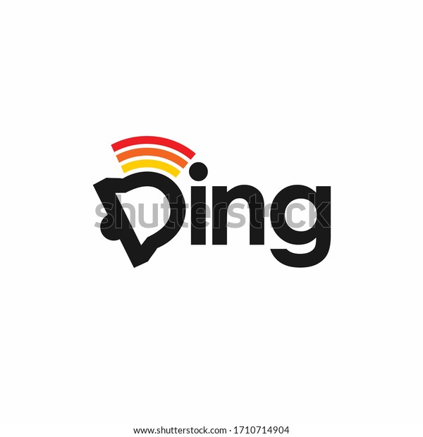Ding Lettering Logo Bell Logo Design Stock Vector (Royalty Free) 1710714904