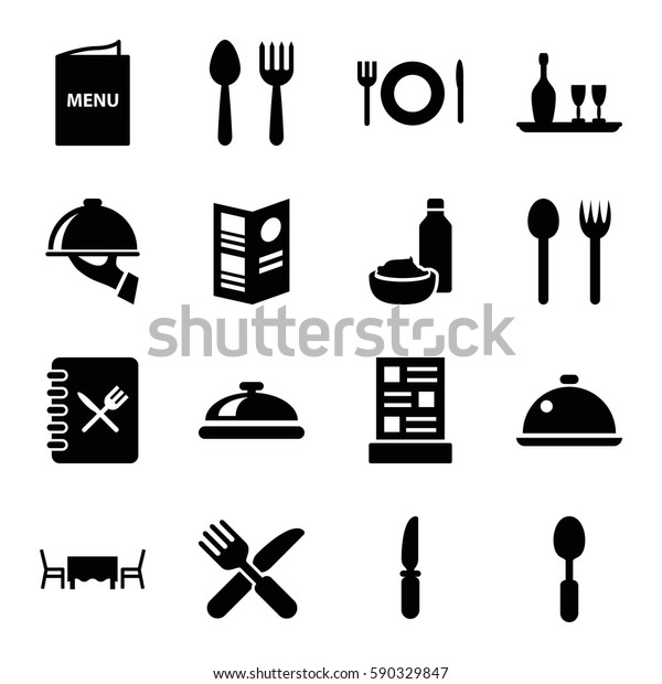 Dining Icons Set Set 16 Dining Stock Vector (Royalty Free) 590329847