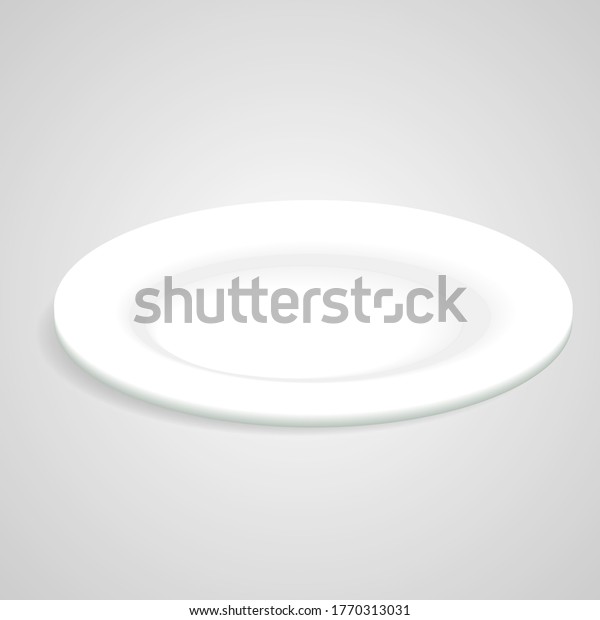 Dinner Plate White Realistic Vector Illustration Stock Vector (Royalty ...