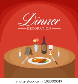 Dinner Table Decoration Illustratrion Stock Vector (Royalty Free ...