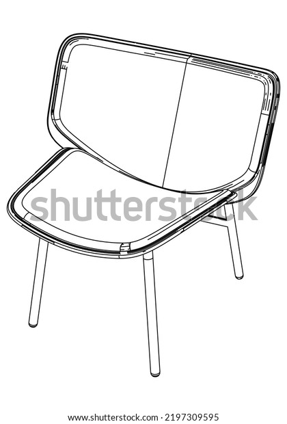 Dinning Easy Chair Simple Outline Drawing Stock Vector (Royalty Free ...