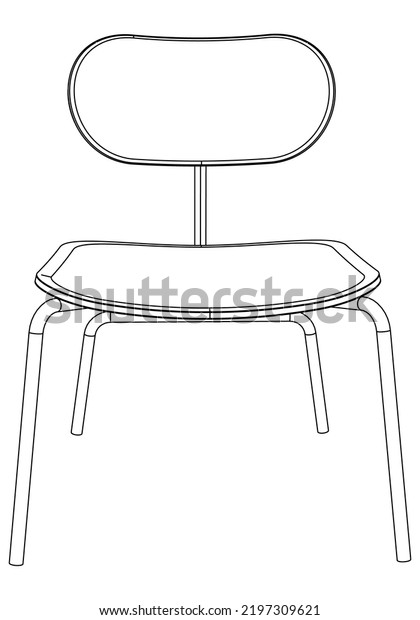 Dinning Easy Chair Simple Outline Drawing Stock Vector (Royalty Free ...