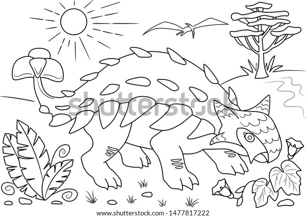 Dino Coloring page. Vector illustration, coloring book for kids ...