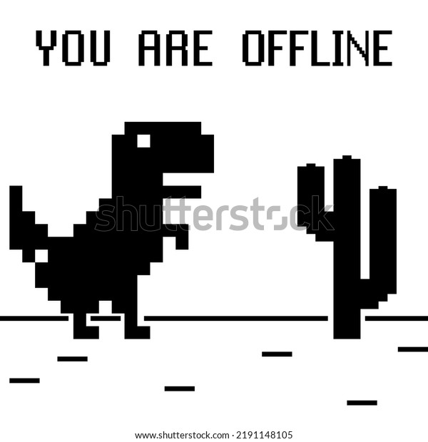 Dinosaur 8-Bit Pixel Art Explicó Error: vector de stock (libre de ...