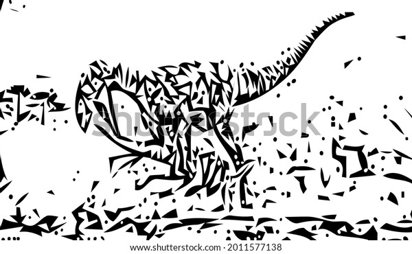 Dinosaur Abstract Art Very Cool Unique Stock Vector (Royalty Free ...