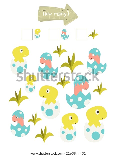 Dinosaur Activities Kids How Many Count 库存矢量图（免版税）2163844431 | Shutterstock