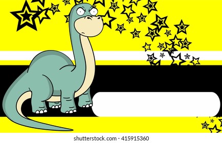 Dinosaur Brontosaurus Expression Cartoon Background Vector Stock Vector ...