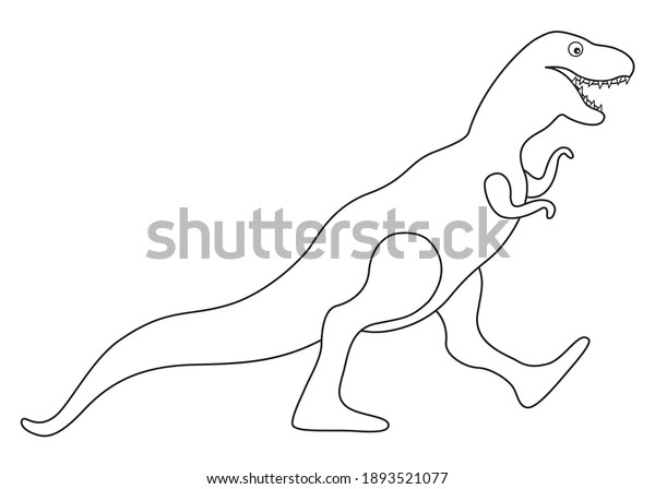 Dinosaur Line Vector Illustration Isolated On Stock Vector (Royalty ...
