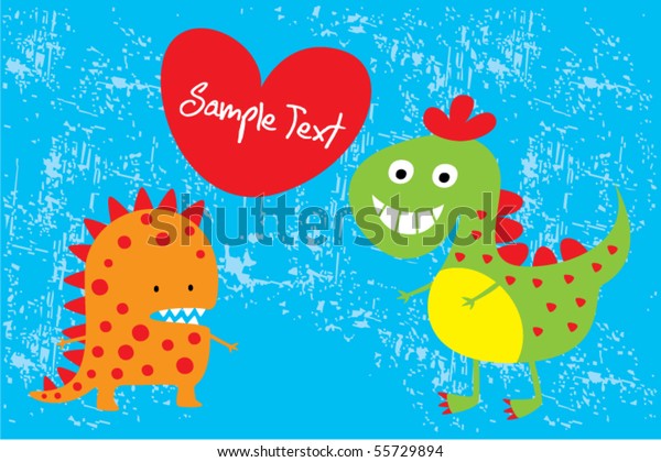 Dinosaur Love Couple Stock Vector (Royalty Free) 55729894 | Shutterstock