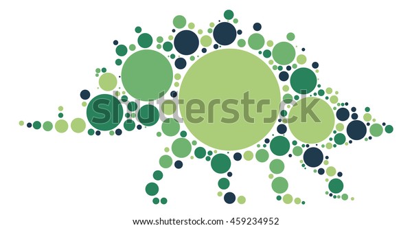 Dinosaur Shape Vector Design By Color Stock Vector (Royalty Free ...